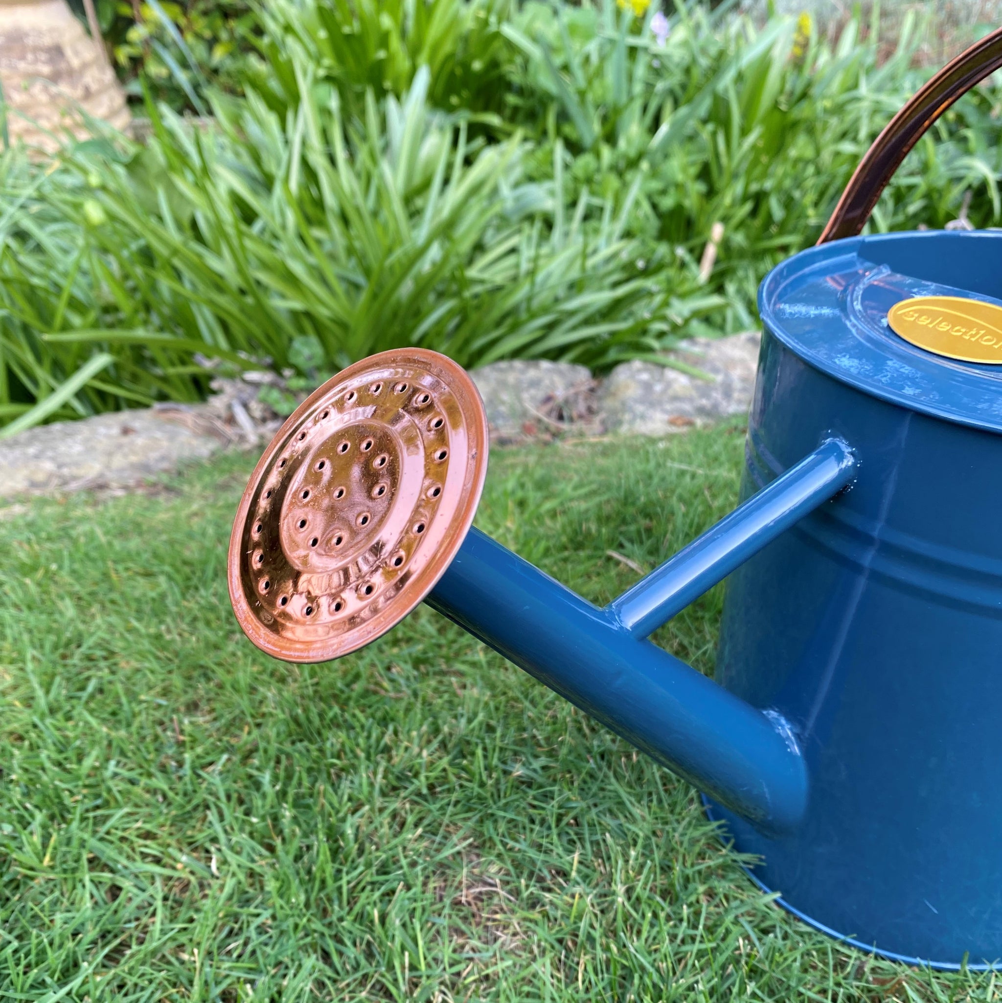 Heritage Blue & Copper Metal Watering Can (3.5 Litre) – Selections