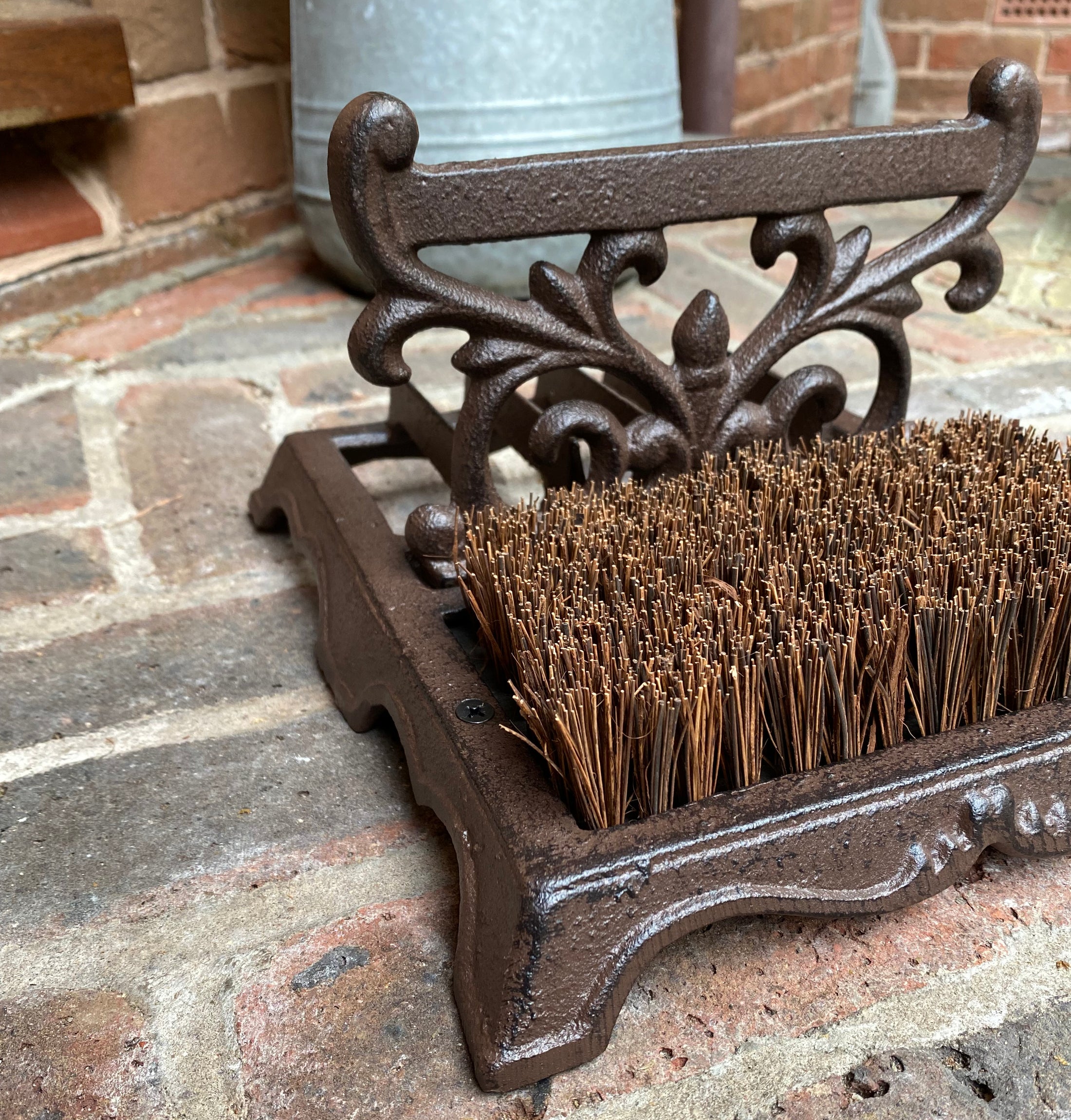 Victorian Style Cast Iron Ornate Boot Scraper And Brush – Selections