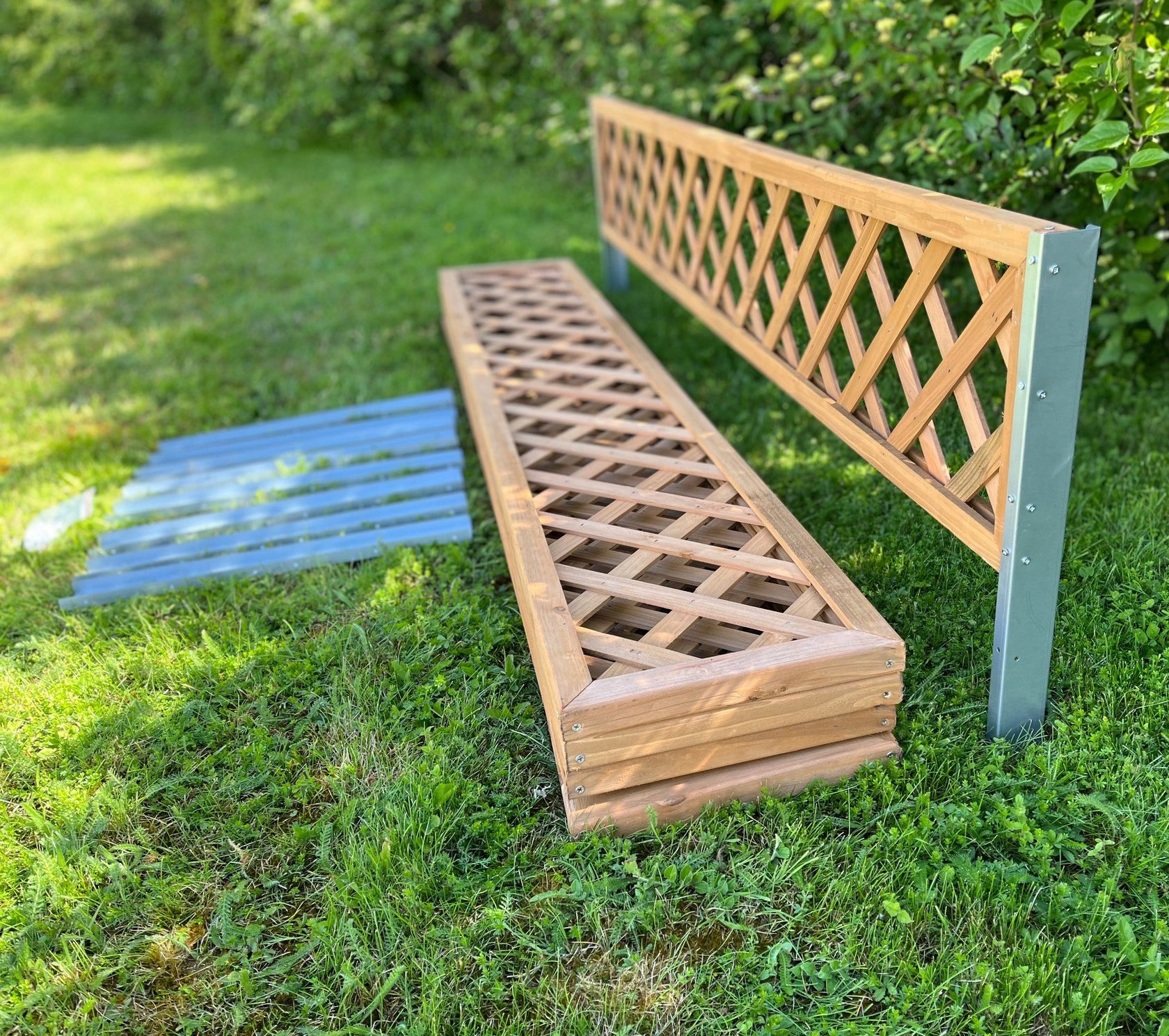 Wooden Framed Trellis Panels Fence Toppers (180cm x 30cm) with Bracket ...