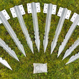 Straight Galvanised Metal Railway Sleeper Brackets (Pack of 10 ...