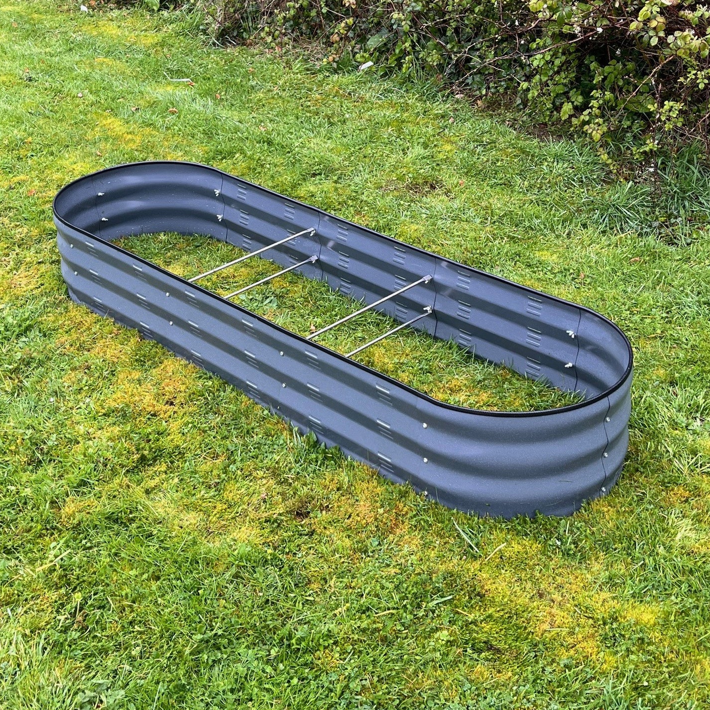 Large Metal Oval Raised Vegetable Bed in Dark Grey (170cm) – Selections