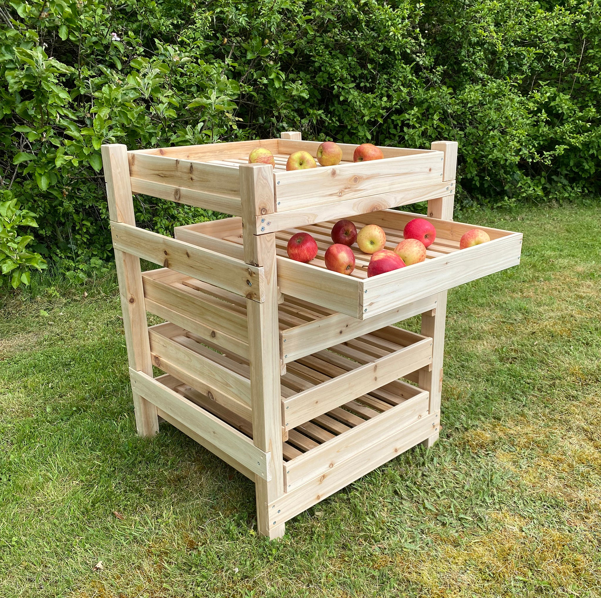 Traditional Wooden Apple Storage Rack (5 Drawer) – Selections