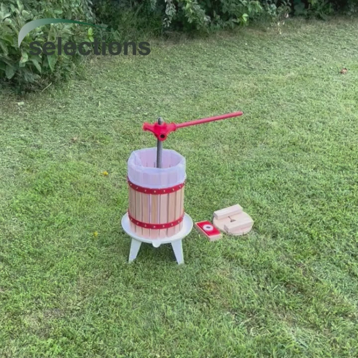 Traditional Fruit and Apple Press (6 Litre) with Straining Bag I Garden ...