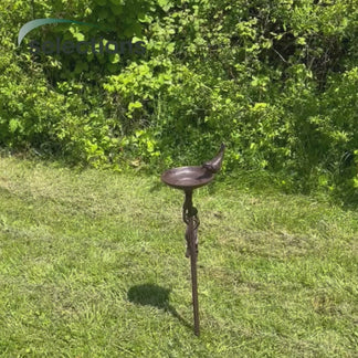 Ornate Cast Iron Bird Bath Ground Stake – Selections