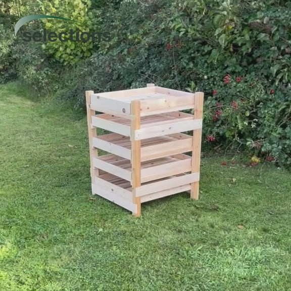 Traditional Wooden Apple Storage Rack (5 Drawer) – Selections